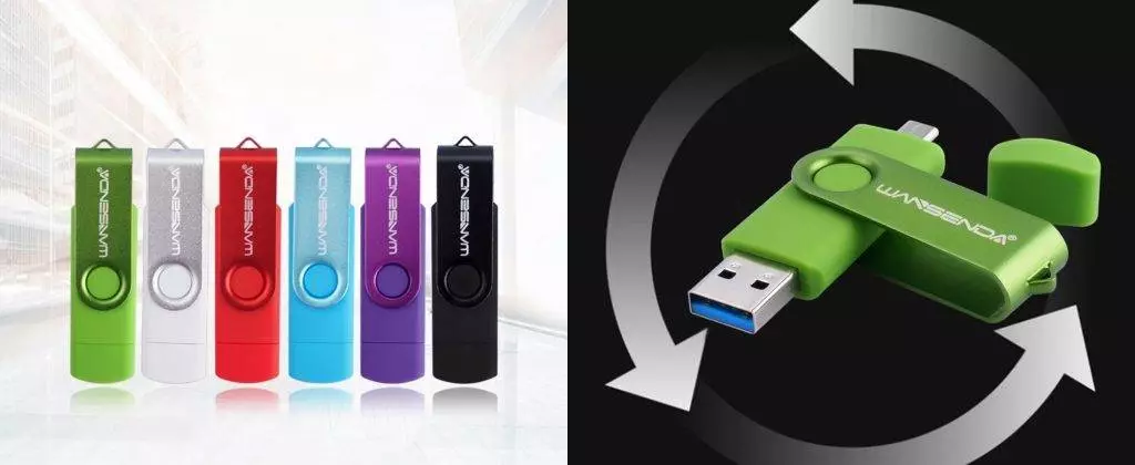 I-Flash drive enamachweba amabili we-smartphone ne-PC