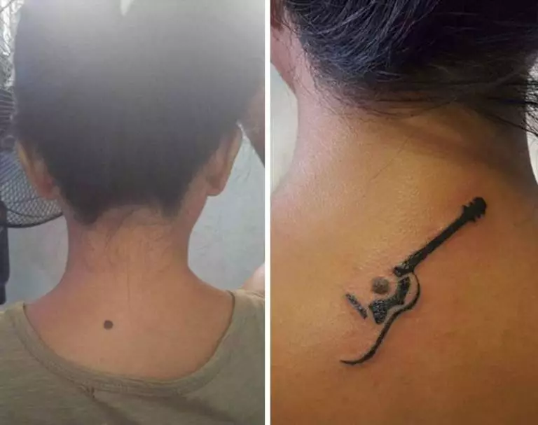 10 Tattoos Tattoos ya hade tare da Moles