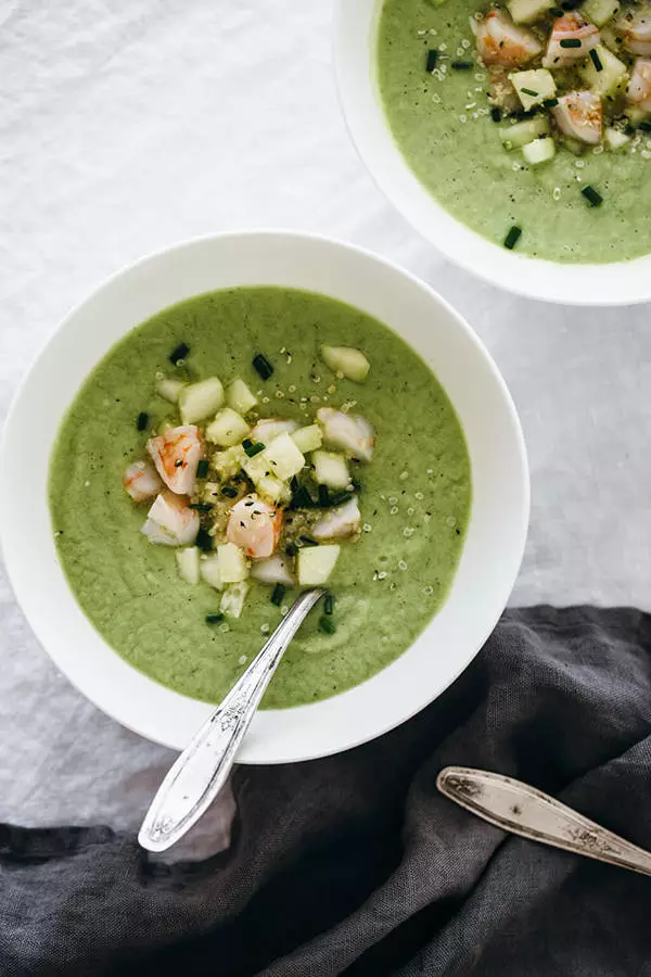 Gaspacho Cucumbers Melon dan Resipi Udang