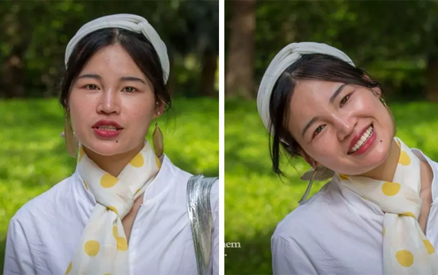 Le photographe a demandé aux gens de sourire