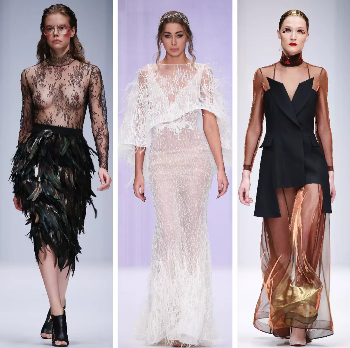 Roupas transparentes na Fashion Week na Rússia