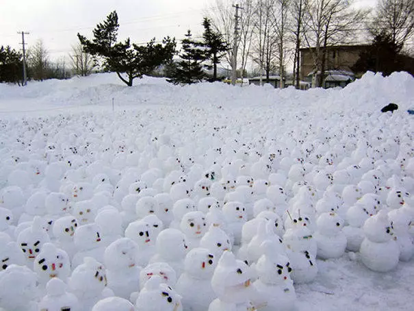 Foto - Sneeuwmannen Unicumes 10 Ongebruikelijke foto's